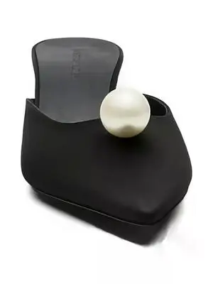 Magda Butrym Faux-pearl Silk-satin Mules