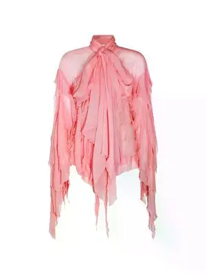 Blumarine Ruffled Asymmetric Blouse - Pink