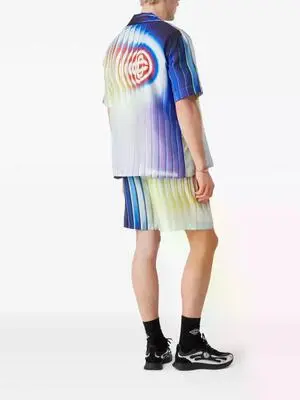 Casablanca Shockwave Printed Silk Shorts - Blue