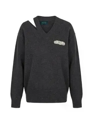 Simone Rocha Embellished Cut-out Sweater