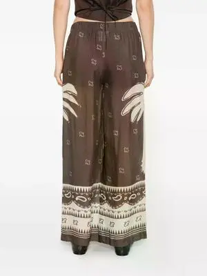 OTTOD'AME Palm-tree-print Palazzo Pants