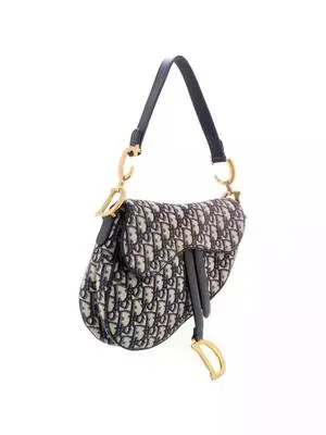 Dior Saddle Handbag Oblique Canvas Medium - Blue