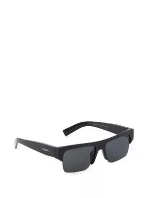 Prada Acetate Semi-rimless Sunglasses - Black