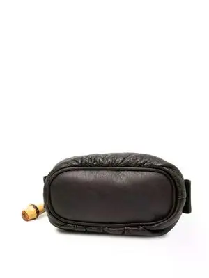 Gucci Leather Bamboo Cosmetic Pouch - Brown