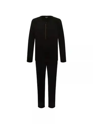 Zegna Buttoned Henley Pajamas - Blue