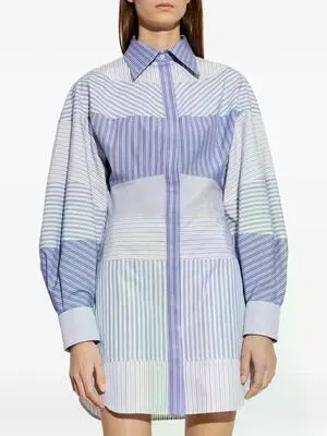 Moschino Patchwork Striped Mini Shirt Dress