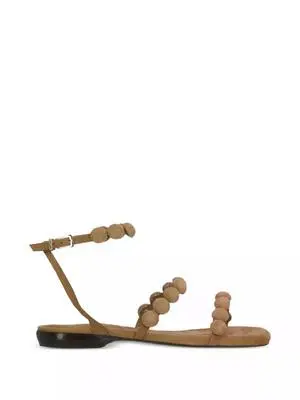Ash Regy Sphere-Embellished Suede Sandals Neutrals