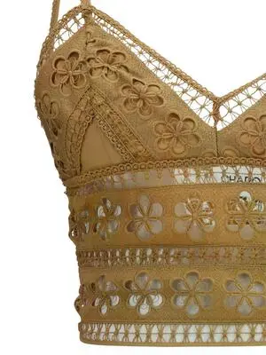 Charo Ruiz Ibiza Melie Guipure-lace Cropped Top