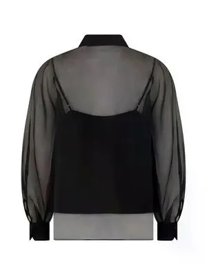 Max Mara Embroidered Sheer Blouse