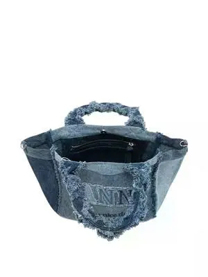 GANNI Frayed Panelled Tote Bag