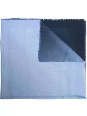FERRAGAMO Gancini Jacquard-pattern Scarf - Blue