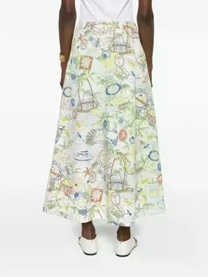 Maje Printed Maxi Skirt With Integrated Shorts