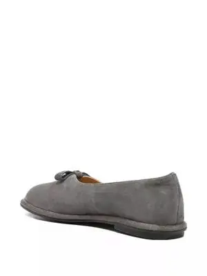 SERGIO MORETTI FIRENZE Bow Detail Suede Ballet Flats