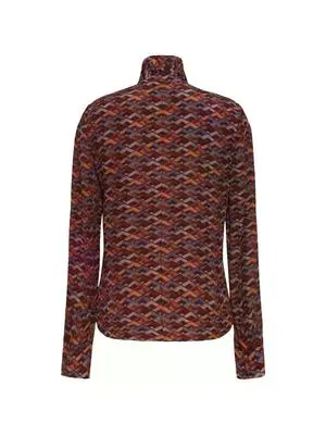 Adam Lippes Geometric Pattern Silk Blouse
