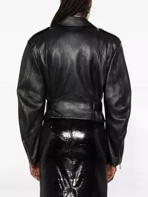 Saint Laurent Belted Biker Jacket - Black