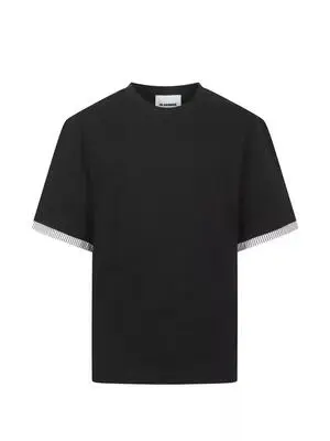 JIL SANDER Striped-trim T-shirt