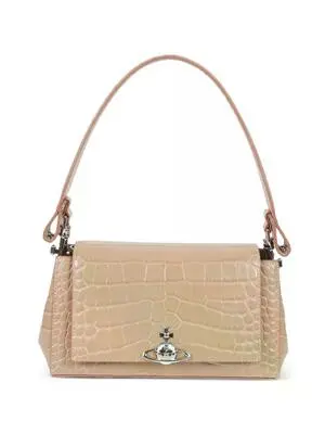 VIVIENNE WESTWOOD Orb Plaque Croc-effect Shoulder Bag