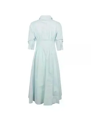 Simkhai Jazz Pleated Shirt Dress - Blue