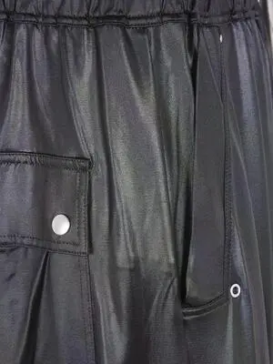 Rick Owens Coated Drawstring Wide-leg Trousers - Black