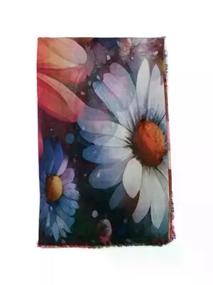 D'ANIELLO Perla Floral-print Scarf - Black