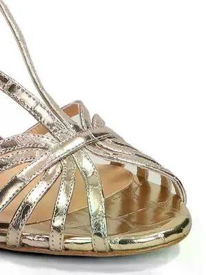 CHANTAL Crocodile-effect Strappy Sandals - Gold