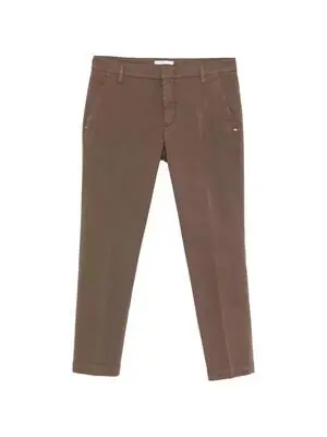 ENTRE AMIS Pressed-crease Tailored Trousers - Brown
