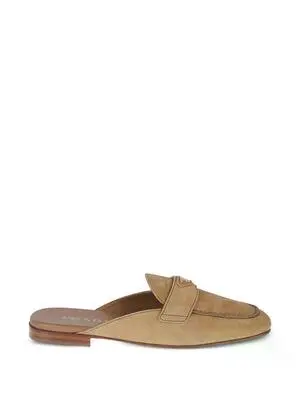 Prada Triangle-logo Mules - Neutrals