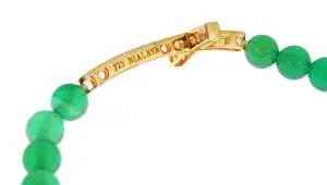 NIALAYA JEWELRY Jade Stone Gold Cz Cross Bracelet