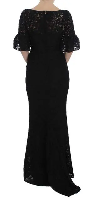 Dolce & Gabbana Floral Lace Bodycon Maxi Dress