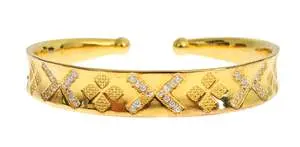 NIALAYA JEWELRY Cz Gold Sterling Bangle Bracelet - Silver