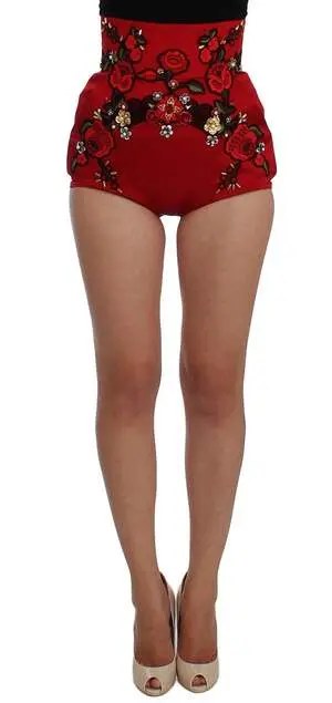 Dolce & Gabbana High-waist Embroidered Mini Shorts