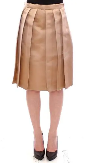 ANDREA INCONTRI Silk Mini Pleated Skirt