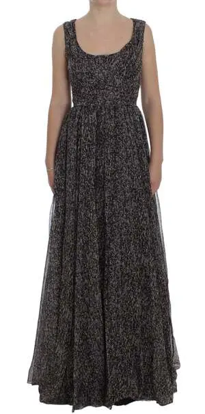 Dolce & Gabbana Silk Sequined Full Length Shift Gown - Multicolor