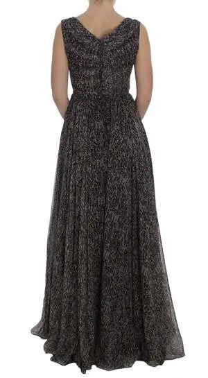 Dolce & Gabbana Silk Sequined Full Length Shift Gown