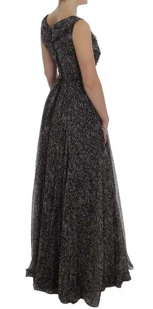 Dolce & Gabbana Silk Sequined Full Length Shift Gown
