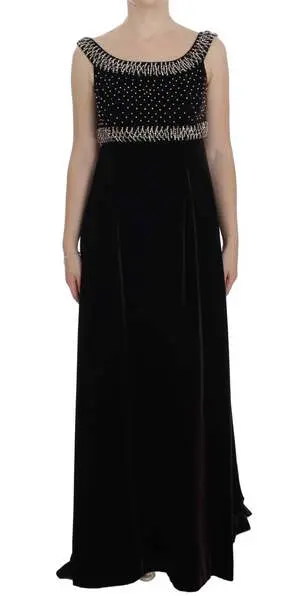 Dolce & Gabbana Velvet Crystal Sheath Gown - Brown