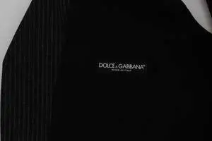 Dolce & Gabbana Striped Wool Stretch Vest - Gray