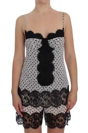 Dolce & Gabbana Silk Lace Babydoll Lingerie Top - Black