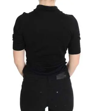 Dolce & Gabbana Silk Floral Embroidered Polo Top