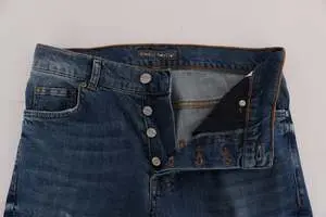 FRANKIE MORELLO Slim Fit Jeans With Ripped Detailing