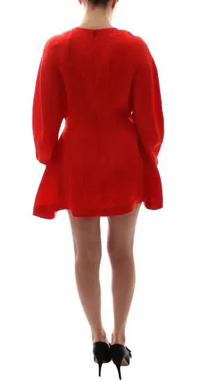 FYODOR GOLAN Mini Linen Sheath Dress 3/4 Sleeve