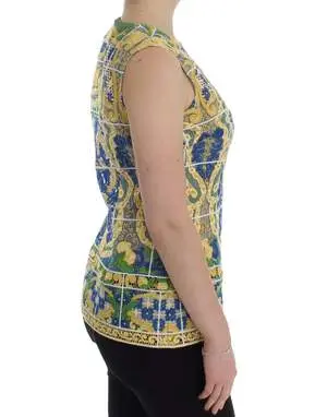 Dolce & Gabbana Majolica Embroidered Sleeveless Top