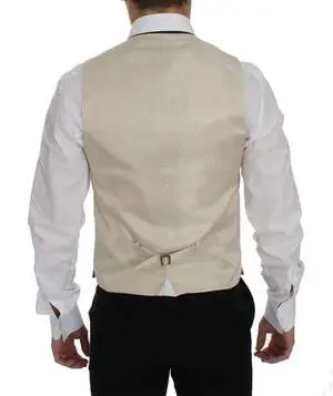 Dolce & Gabbana Polka Dot Silk 2 Piece Blazer - Beige