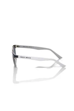 FRANKIE MORELLO Clubmaster Sunglasses With Leather Profile And Blue Shaded Lenses