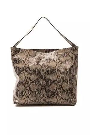 POMPEI DONATELLA Leather Shoulder Bag With Python Print