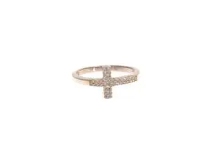 NIALAYA JEWELRY 925 Cz Cross Ring - Silver