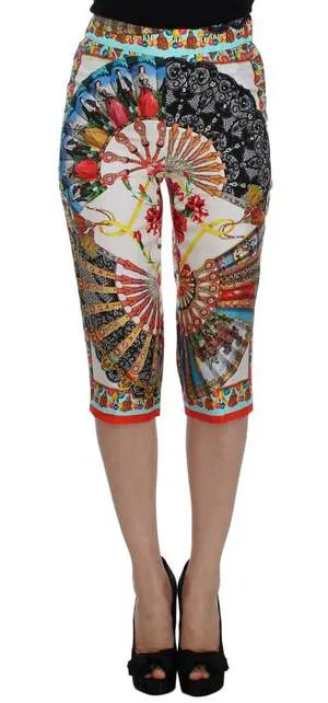 Dolce & Gabbana Printed Silk Capri Pants