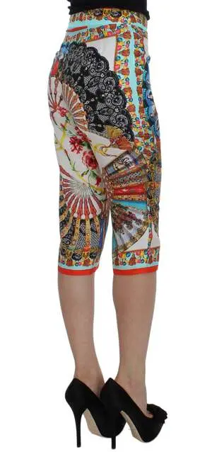 Dolce & Gabbana Printed Silk Capri Pants