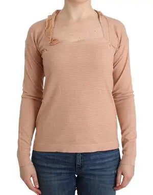 Ermanno Scervino Wool Blend Striped Long Sleeve Top - Orange