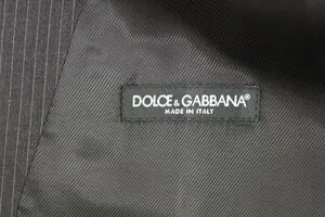 Dolce & Gabbana Striped Wool Single Breasted Vest - Gray